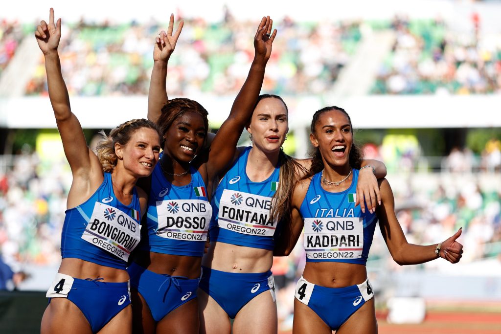 Italian sprinters Anna Bongiorni, Zaynab Dosso, Vittoria Fontana and ...