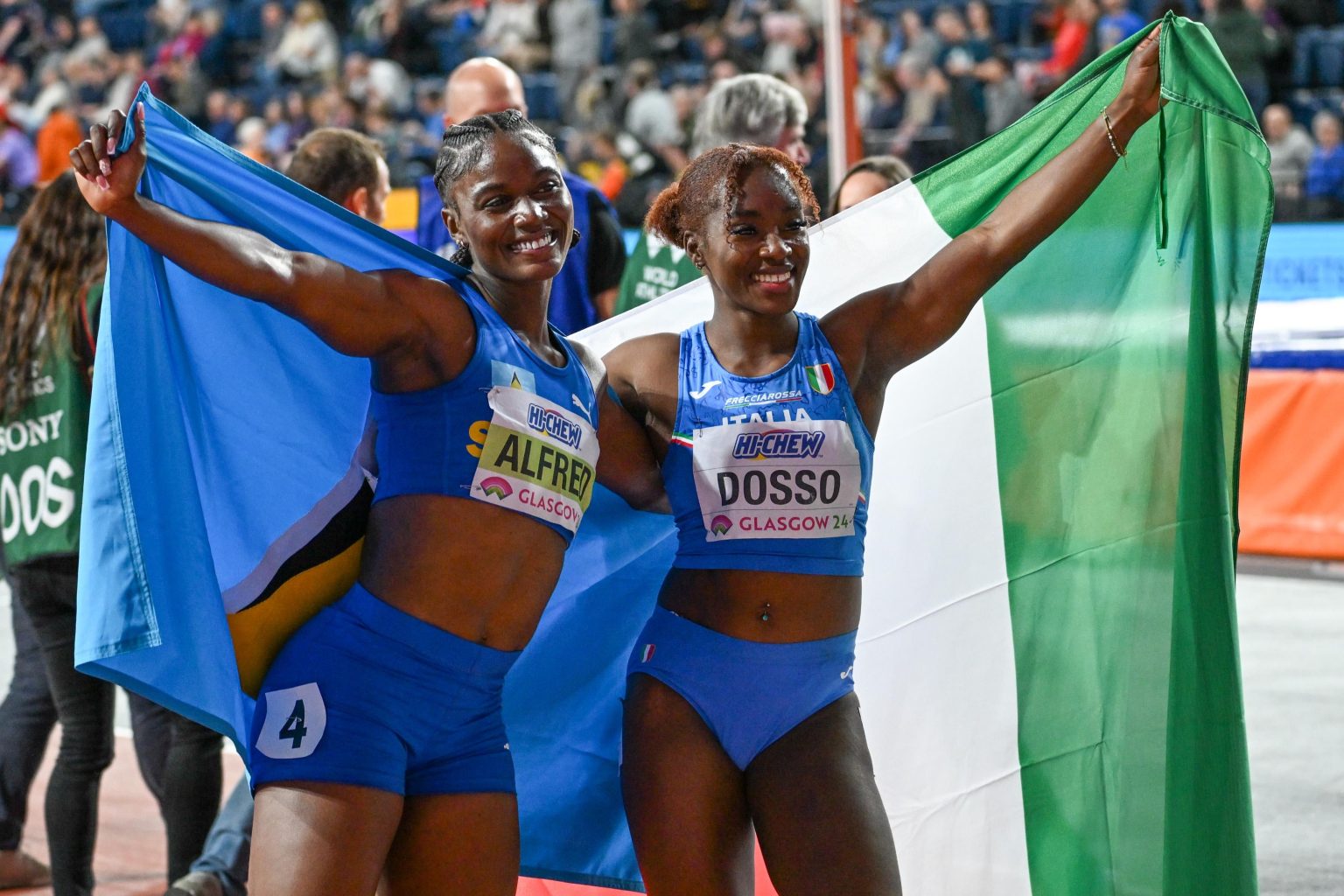 Sprinters Julien Alfred (Saint Lucia) and Zaynab Dosso (Italy ...